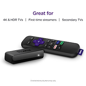 Roku Premiere | HD/4K/HDR Streaming Media Player, Simple Remote and Premium HDMI Cable, Black