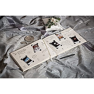 MUUJEE Personalized Guestbook in Sage - Premium Custom Modern Guest Book for Wedding Reception, Birthday Party or Events w/Bookmark Blank Pages for Signing 11.5 x 8.5 inches