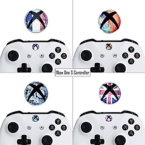 eXtremeRate 60 pcs Custom Home Button Power Switch Stickers Skin Cover for Xbox Series X & S, Xbox One and Xbox One X/S Console & Controller, for Xbox One Elite Controller and Xbox One Kinect