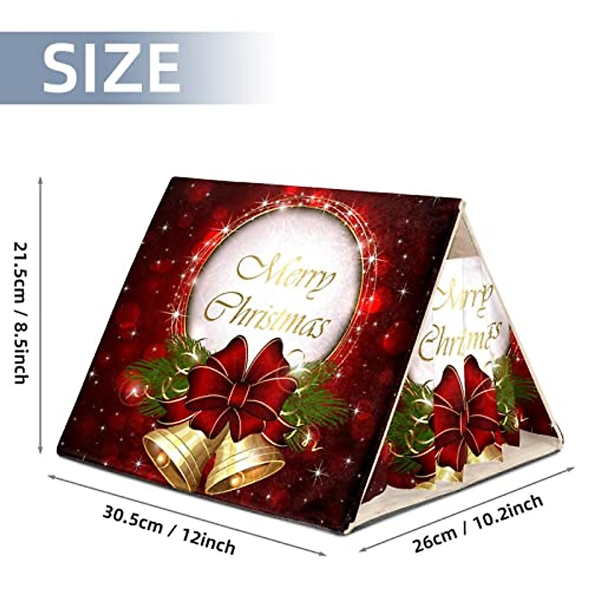 enheng Small Pet Hideout Christmas Golden Bell with Red Bow Hamster House Guinea Pig Playhouse for Dwarf Rabbits Hedgehogs Chinchillas