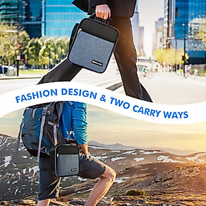 Lunch Box Insulated Lunch Bag - Durable Small Lunch Bag Reusable Adults Tote Bag Lunch Box for Adult Men Women (Black with Blue)