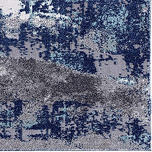 LUXE WEAVERS Modern Area Rugs with Abstract Patterns 7681 – Medium Pile Area Rug, Dark Blue, Light Blue / 4 x 5