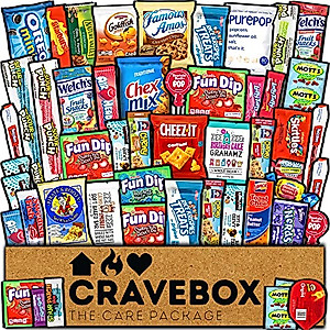 CRAVEBOX Easter Snacks Box Variety Pack Care Package (50 Count) Treats Gift Basket Boxes Pack Adults Kids Grandkids Guys Girls Women Men Boyfriend Candy Birthday Cookies Chips Teenage Mix College Student Food Sampler Office