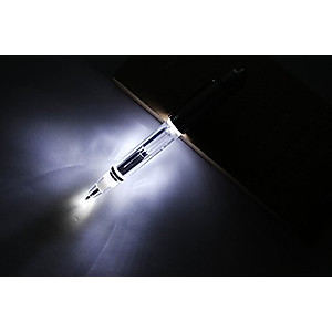 4PCS PACK LED Light up Ballpoint Pen 2 in 1 LED Pen light - Glowing ballpoint pen Lighting in the Dark for Writting&Reading (4PCS, WHITE/RED/BLUE/GREEN)