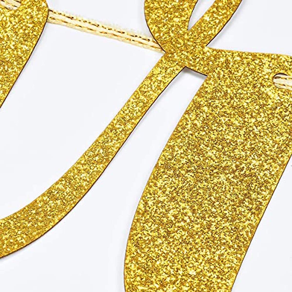 Cards & Gifts Gold Gliter Paper Banner Sign, Wedding, Engagement, Birthday, Baby Shower House Warming Party Gift Decoration