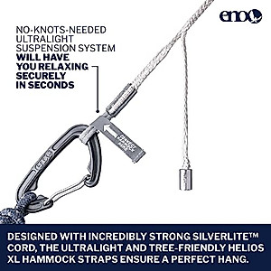 ENO, Eagles Nest Outfitters Helios XL Ultralight Hammock Straps Suspension System with Storage Bag, 300 LB Capacity, 13'5" x 1"