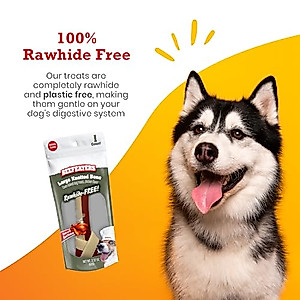 Beefeaters Dog Treats - Large Knotted Bone 7" Chicken Flavor 1ct, Case of 12 | Rawhide Free Dog Food | Real Chicken, No Artificial Flavors | Dental Cleaning Chew | Training Treats for All Dog Sizes