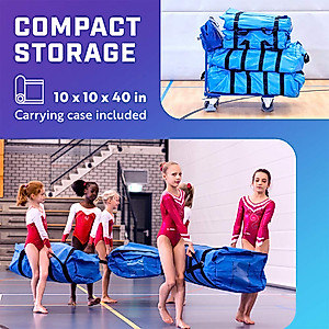 AirTrack 16’ Pro Inflatable Gymnastics Mat with Air Pump | Extra Large Tumbling Mat | Compact Home Gym Exercise Equipment | 5ft x 16ft x 8 Inch Thick Tumbling Air Mat