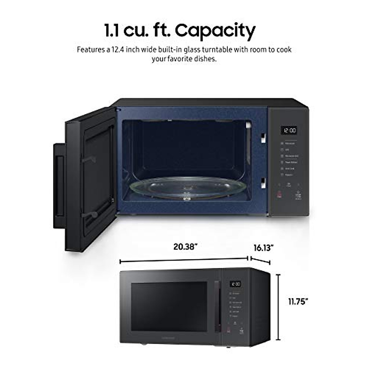 Samsung MG11T5018CC Countertop Oven with 1.1 Cu. Ft. Capacity Element Counter Top Grill Microwave, Charcoal