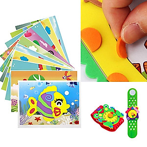 Chilor Crafts Toys for Kids,10 Pcs+2 Pcs Make Animals Stickers for Kids Ages 4 5 6 7 8 9,Arts Supplies Kits for Party Game School Kindergarten Homeschool Supplies (Random)