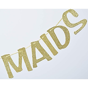 Meet the Maids Banner Sign Garland for Bridal Shower Party Decor Team Bride Bachelorette Photo Prop Backdrop (Gold)
