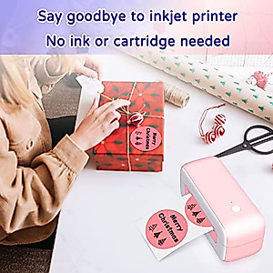 Phomemo Pink Label Printer, Thermal Label Printer for Shipping Packages, Shipping Label Printer with 4X6'' Direct Thermal Shipping Labels，500 Fan-Fold Labels