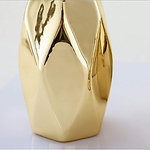 WYZQQ Luxury Gold Ceramic Bathroom Accessory Set, Bathroom Decor Including Soap Dispenser, Toothbrush Holder, Cup, Soap Dish, Tray - Creative Home Gift