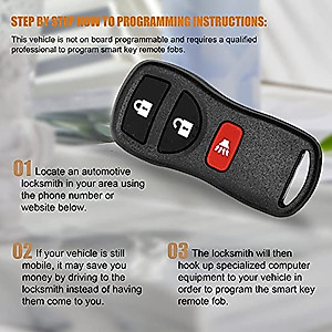 VOFONO Keyless Entry Remote Car Key Fob Car Fits for Nissan Frontier / Armada / Murano / Pathfinder / Titan / Versa / Xterra / Quest , Infiniti QX4 / FX35 / FX45 FCC ID: KBRASTU15, CWTWB1U733 (2 Pack)