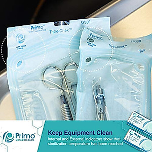 Primo Dental Products SP200 Self Seal Sterilization Pouches - Autoclave Sterilizer Bags for Dental Tools - Sterilization Bags for Nail Technicians & Tattoo Artists - Size: 2.25x4 Inches - Pack of 200