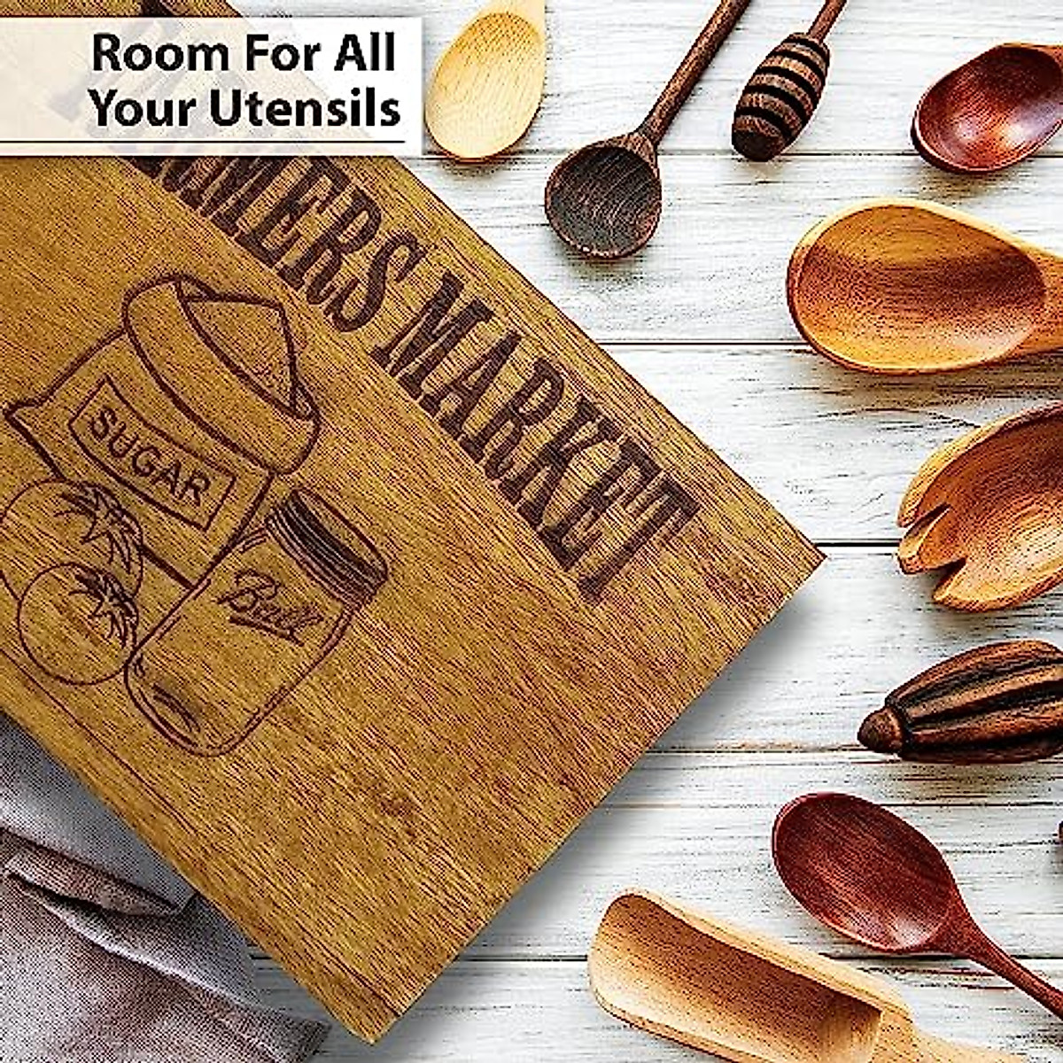 Wood Utensil Holders For Kitchen Farmhouse Utensil Holder For Countertop