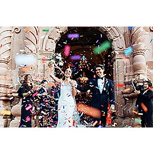 Battife 10Pack Confetti Wands, Colorful Confetti Shoot Poppers, Tissue Paper Confetti Flick Flutter Sticks for Wedding Celebrations, Anniversary, Birthday Parties, Multi-color 7.8 inch