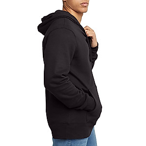 Hanes Originals Midweight Fleece Hoodie, Pullover Hooded Sweatshirt for Men, BLACK, MEDIUM