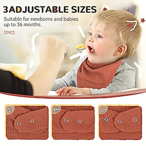 NLUS Muslin Baby Bibs for Teething and Drooling 100% Cotton Baby Bandana Drool Bibs for Baby Boys Girls, Solid Colors