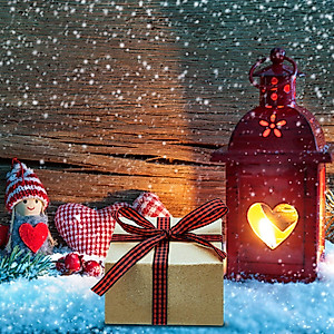 100 Yards Easter Gingham Ribbon - 3/8 Inch Wide Checkered Ribbons for Hair, Craft Decoration & Gift Wrapping - Valentine's Day - 2 Rolls (Red & Black, Black & White)