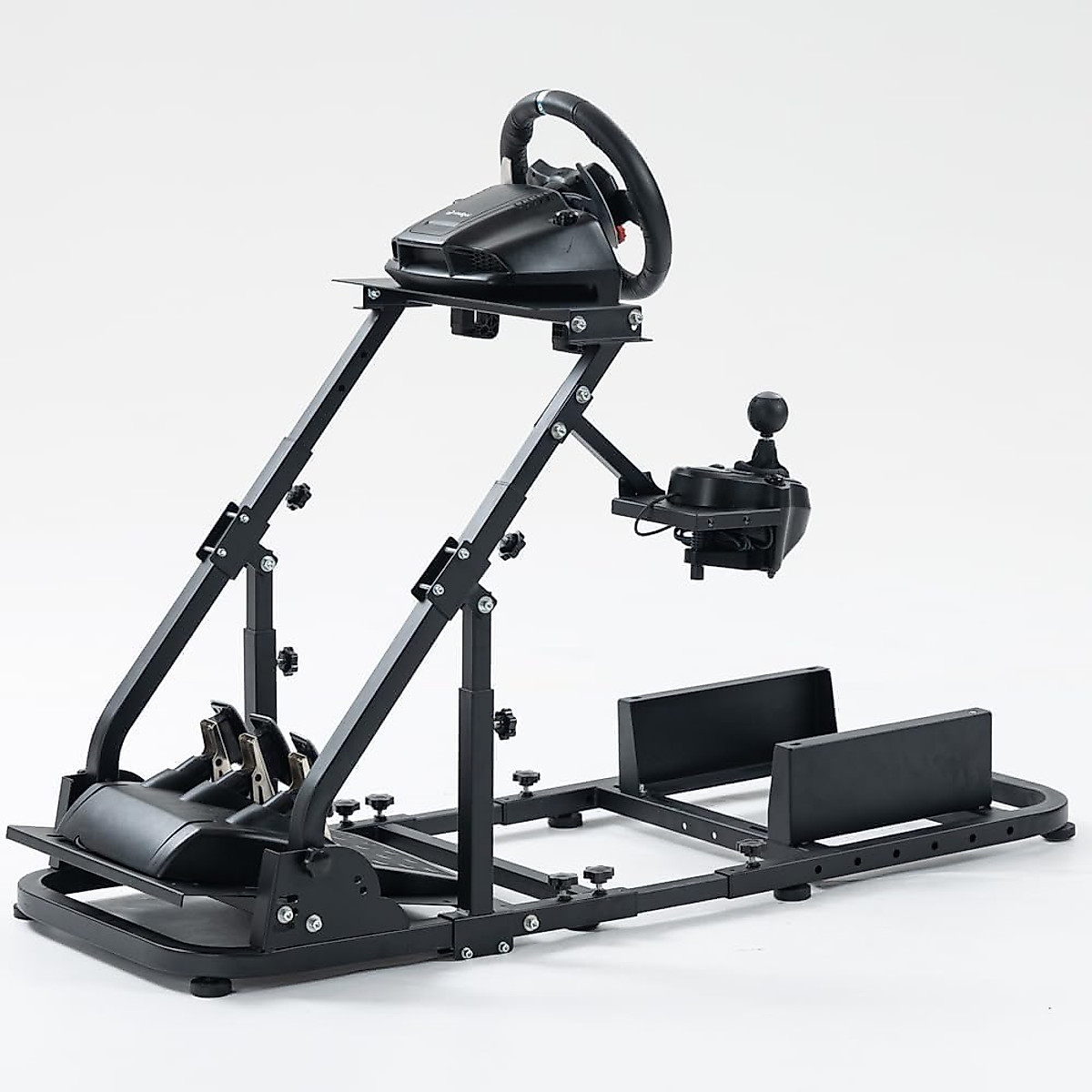 Supllueer Racing Simulator Cockpit with Dual Reinforcement Arm Compatible with Logitech G25 G27 G29 G920 G923 Thrustmaster T300, Steering Wheel Stand, Wheel Pedals and Seat Not Include