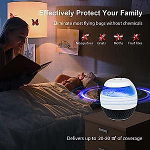 Hodiax Nap n Trap! Mini Indoor Mosquito Killer, Insects and Fly Trap with USB Power Cord, Desktop Small Non Zapper for Pest Control with LED Night Light (2 Pack)
