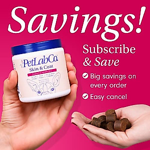 PetLab Co. Skin & Coat Chew - Optimize Scalp and Fur Condition with a Tasty Dog Chew, Packed with Beneficial Fatty Acids, Vitamins and Apple Cider Vinegar to Deliver Comfort and Support a Healthy Coat