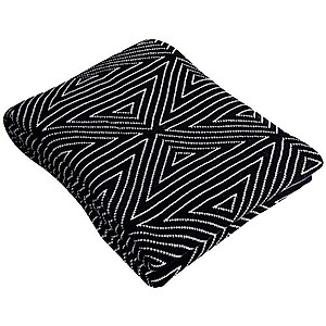 NVEOP 100% Cotton Knitted Throw Blanket, Reversible Two-Sided Blanket, Perfect for Coach/Sofa/Bed, 51”x71”