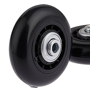 Mtsooning 2 Sets Luggage Wheel Replacement Kit, 60x17mm Rubber Swivel Caster Wheels, Suitcase Bearings Repair Wheels with Screws Axles Wrench Bearings,Inline Outdoor Skate Wheels