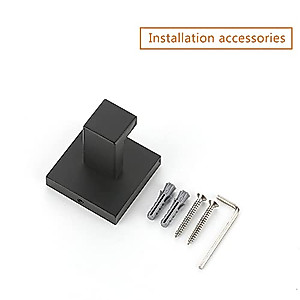 COUOBO Wall Hooks Towel Hooks Towel Holder Robe Hook Bathroom Hooks Black Heavy Duty Door Hanger Stainless Steel Matt Black 4 Pack