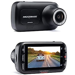 Nextbase 222G Dash Cam - Full 1080p/30fps HD Loop Recording In Car Camera- 10Hz GPS for Speed, Location and Time Recording- Mini Screen- 6 Lane Wide View- Parking Mode- Motion Detection- Powered Mount