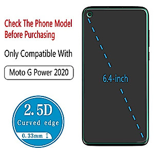 HPTech (2 Pack) Designed for Motorola Moto G Power (2020) Tempered Glass Screen Protector, Anti-Scratch, Bubble Free, Case Friendly
