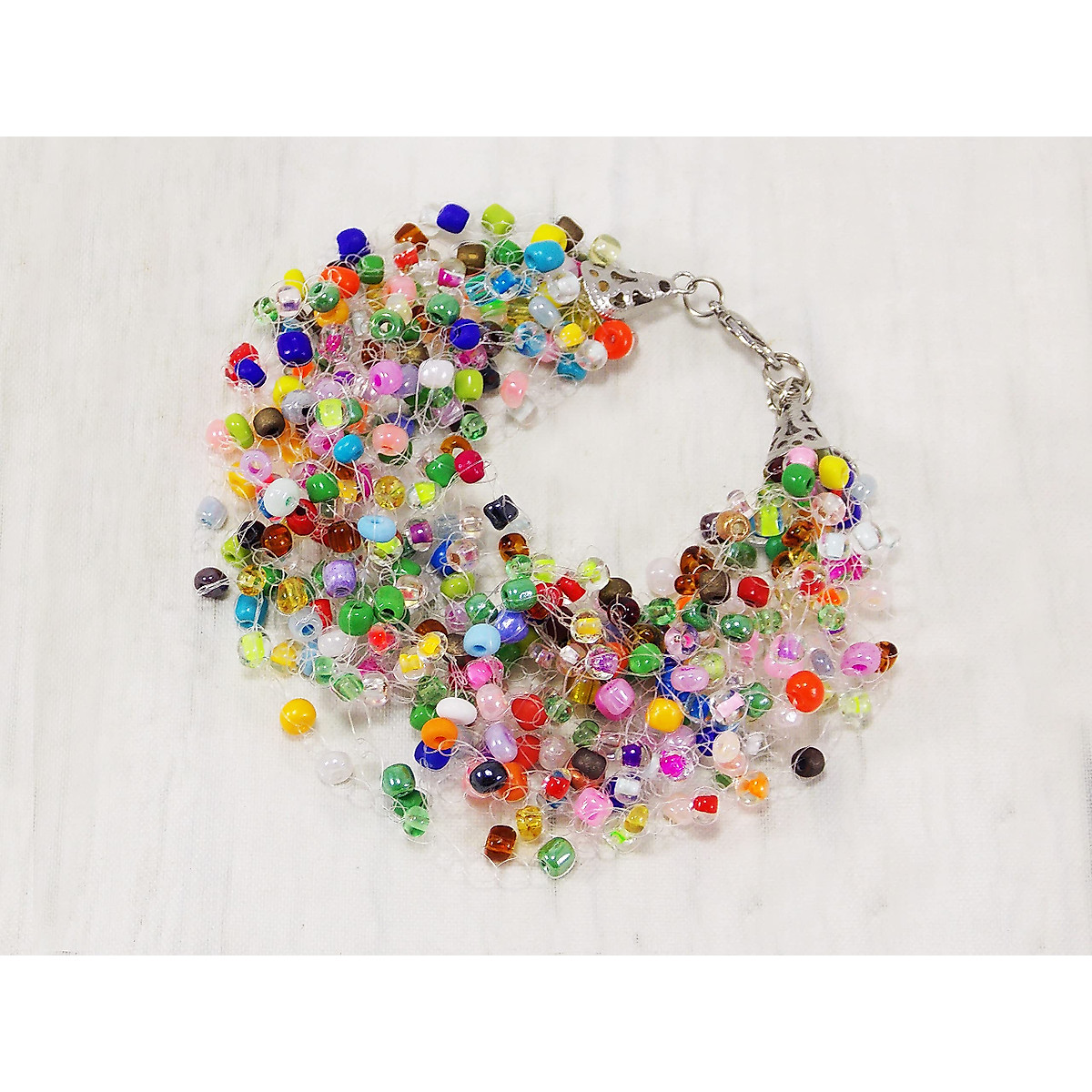 Handmade Rainbow Multi Strand mix big beads bracelet Bohemian Fashion Summer 2021 Trend Gift Under 25 Sunday Fun day wear