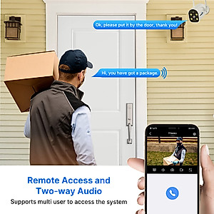 Hiseeu 10CH 4K NVR Wireless Security Camera System Outdoor Indoor, AI Human Detection, 2-Way Audio, 4MP Solar Powered Cameras with Color Night Vision, IP66 Waterproof, 1TB Hard Drive preinstalled