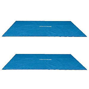 Intex Rectangular Solar Frame Set Swimming Pool Cover with Heat Retention, Easy Installation, and Own Carry Bag for Pools, Blue