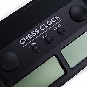 Digital Chess Clock - Customizable Chess Timer for Professional, Tournament Play - Incremental Time Control Fischer Clock - Also Great for Scrabble, Shogi, Go, and Other Competitive Board Games