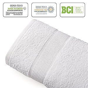 Infinitee Xclusives Premium White Bath Towel Set for Bathroom - [Pack of 8] 100% Cotton Bathroom Towel Set - 2 Bath Towels, 2 Hand Towels and 4 Washcloths