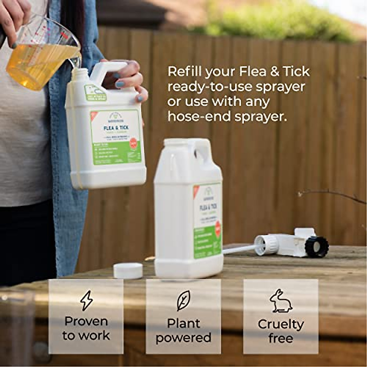 Wondercide - Flea and Tick Spray Concentrate for Yard and Garden with Natural Essential Oils – Kill, Control, Prevent, Fleas, Ticks, Mosquitoes and Insects - Safe Around Pets, Plants, Kids - 16 oz