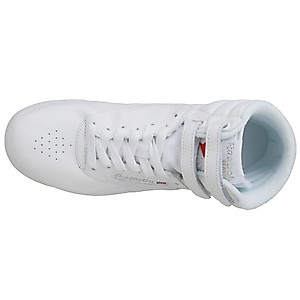 Reebok womens Freestyle Hi Sneaker, White/Silver 2, 7.5 US