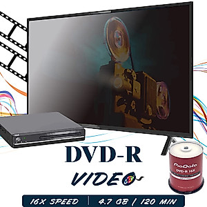 PioData DVD-R 4.7GB 16X Moisture-Resistant White Inkjet Hub Printable Discs | 100-Pack Cake Box Spindle | Printable DVD-R for Inkjet Printers