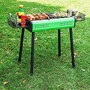 GEEKLLS Charcoal grills Outdoor BBQ Grill Portable Charcoal Barbecue Grill For Camping Picnic Garden Patio Party Cooking Tools Barbeque Stove With Shelf