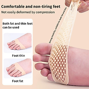 Metatarsal Pads for Women Shoes Ball of Foot Cushions Soft Gel Metatarsalgia Cushions Foot Pads for Ball of Foot Pain Relief Silicone Forefoot Pads for Women and Men(4 Pairs)
