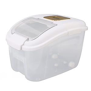 TOPINCN Airtight Rice Storage Container, Bulk Food Container Bin with Measuring Cup, for Rice Flour Cereal Pet Food Storage (5KG)