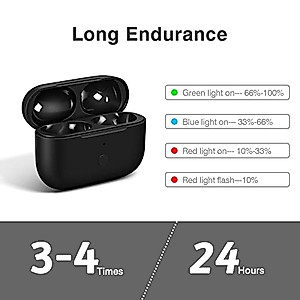 Upgraded Wireless Charging Case Compatible for Air Pod Pro 1 2, Replacement Wireless Charger Case Compatible with Pro 1 2, with Bluetooth Pairing Sync Button (Black)