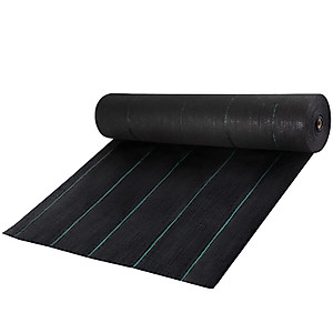 VEVOR Weed Fabric Barrier Heavy Duty, 3x300 FT, 5.8oz Weed Blocker Fabric, Woven Landscape Fabric, Garden Fabric Weed Barrier, Weed Control Fabric Ground Cover, Geotextile Fabric, Gardening Mat, Black