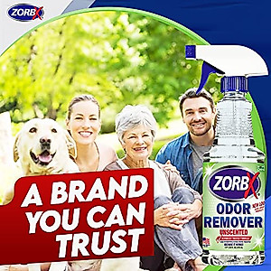 ZORBX Unscented Odor Eliminator for Strong Odor - Used in Hospitals & Healthcare Facilities | Advanced Trusted Formula, Fast-Acting Odor Remover Spray for Dog, Cat, House & Carpet (16 Oz.)