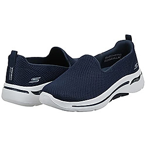 Skechers Women's Go Walk Arch Fit-Grateful Sneakers, Navy/White, 11