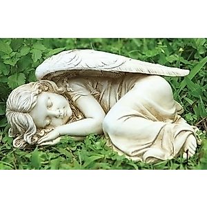 Joseph's Studio by Roman Inc., Sleeping Angel Garden, Garden Collection, Religious Statue, Holy Family, Memorial, Angel, Patron Saint, Garden Décor (5x11x7)