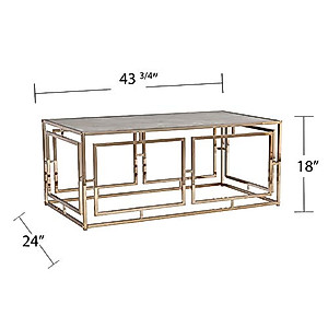 SEI Furniture Simondley Cocktail Table, 24D x 43.75W x 18H in, Champagne w/Faux Marble