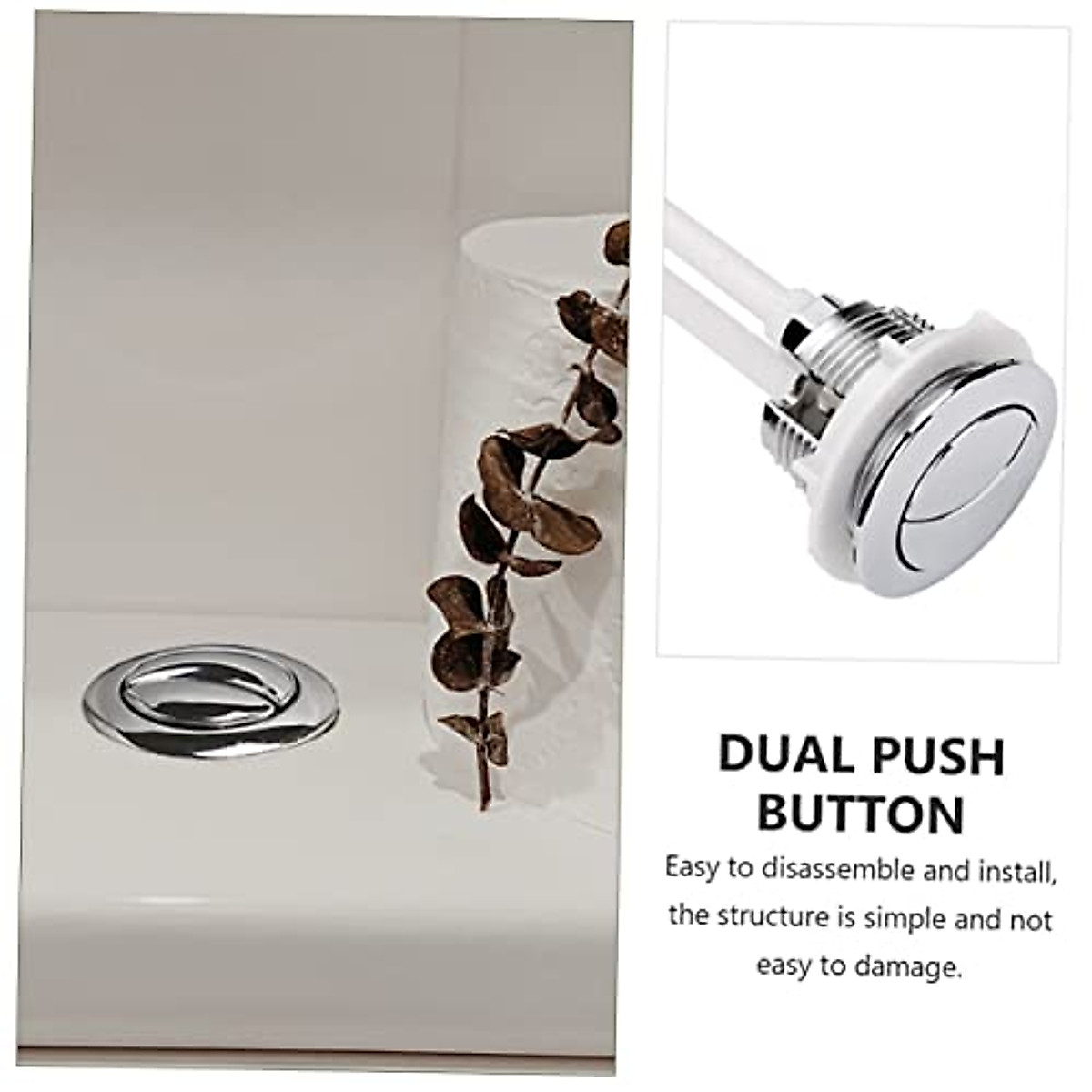 Housoutil 2pcs Toilet Flush Switch Two Button Toilet Bathroom Accessory Toilet Accessories One-piece Toilets Household Toilet Switch Water Tank Accessory Bathroom Toilet Switch Flush Valve